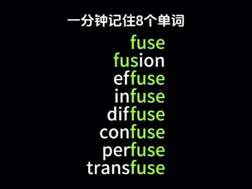 一分钟记住8个单词!词根词缀记忆法!英语原来这么简单!