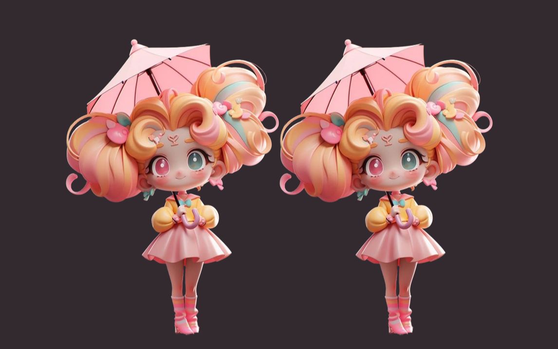【zbrush雕刻】超可爱的Q版小女孩手办模型制作,新手入门简单案例...
