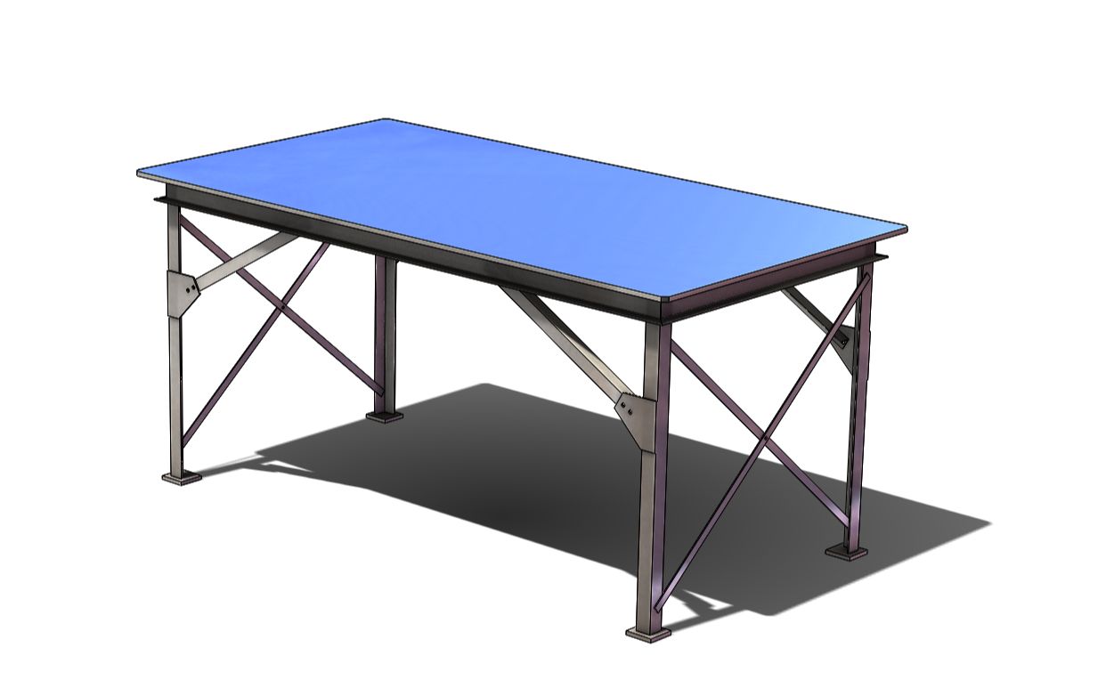 使用solidworks焊件设计工作台桌子
