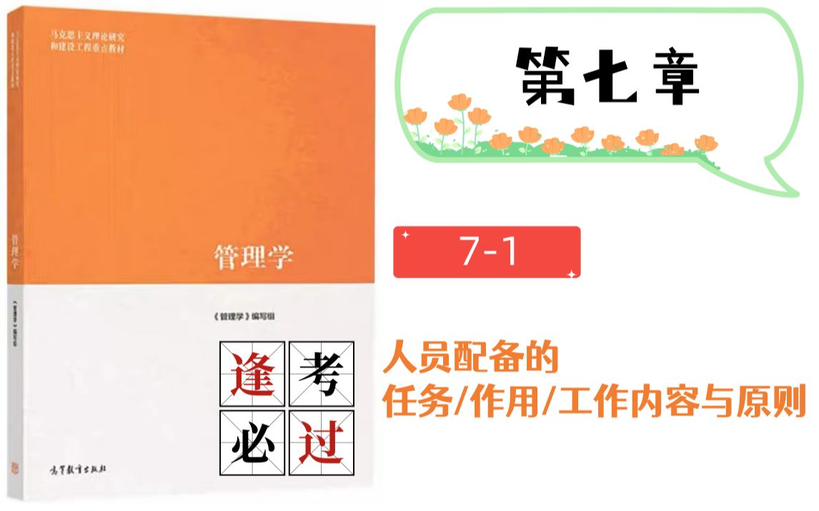 马工程《管理学》|7-1 第七章框架及人员配备的相关内容
