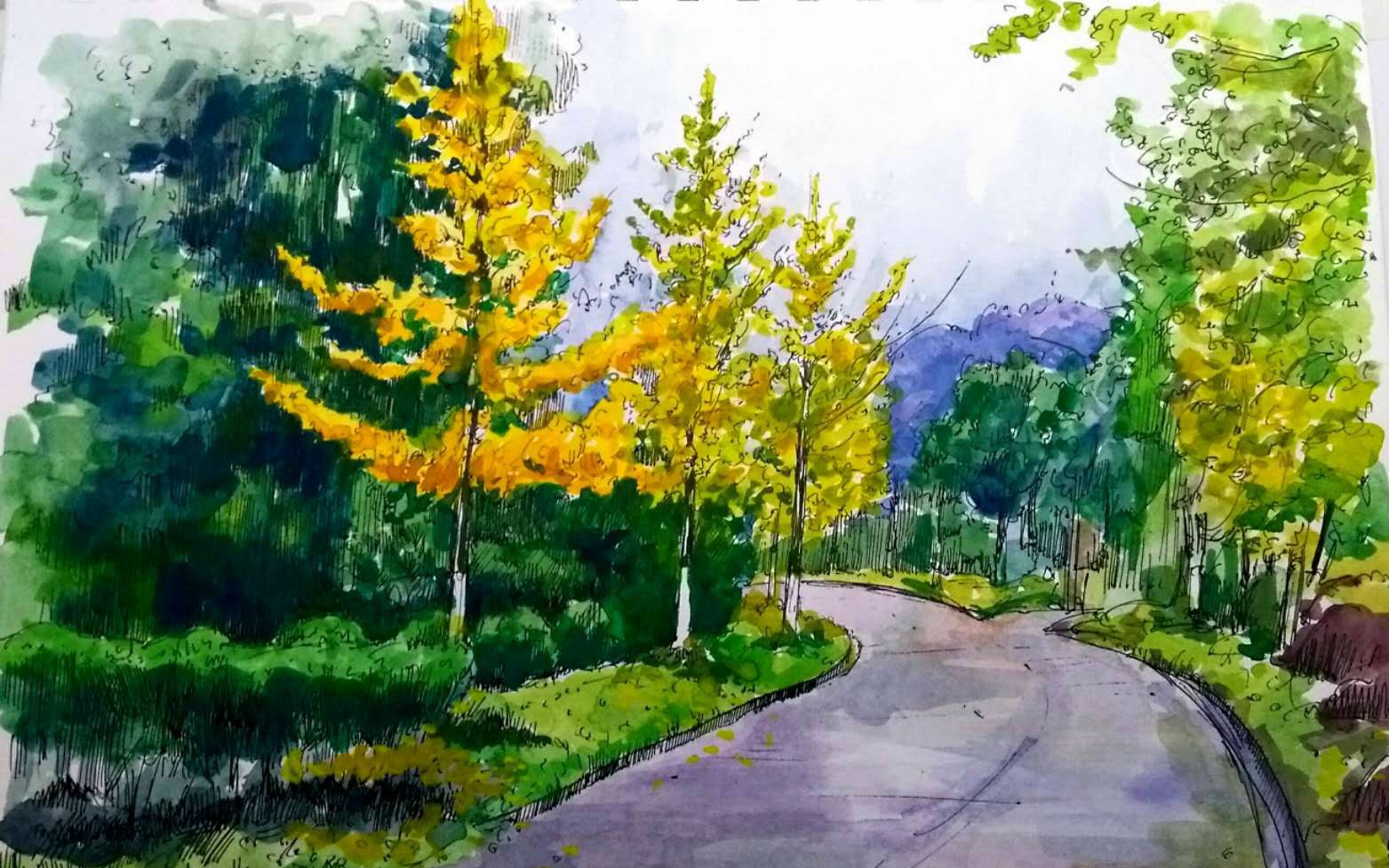 【水彩画】校园一角嘻嘻嘻,谢谢大家的观看❤