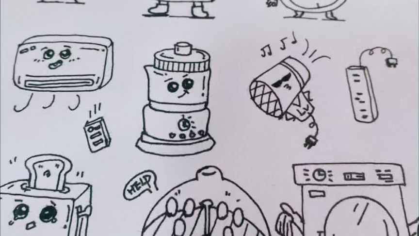 可爱的小电器呀~#简笔画