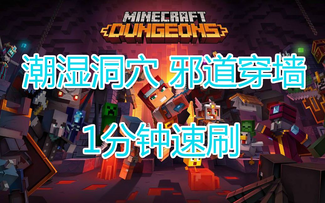 我的世界:地下城 潮湿洞穴 邪道穿墙 速刷钻石箱