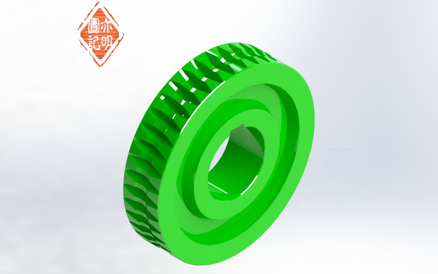 亦明图记:SolidWorks建模,蜗轮,确定好基准面角度,绘制齿形旋转切除...