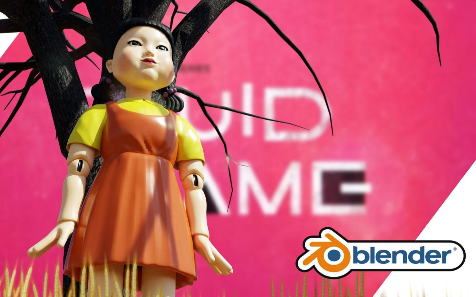 【RRCG】Blender影视《鱿鱼游戏》杀手娃娃模型实例制作视频教程