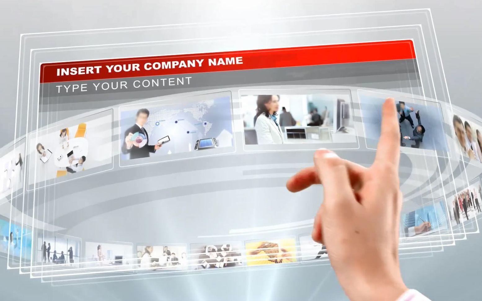 1055手势触屏风格企业商务宣传推广包装视频ae模板