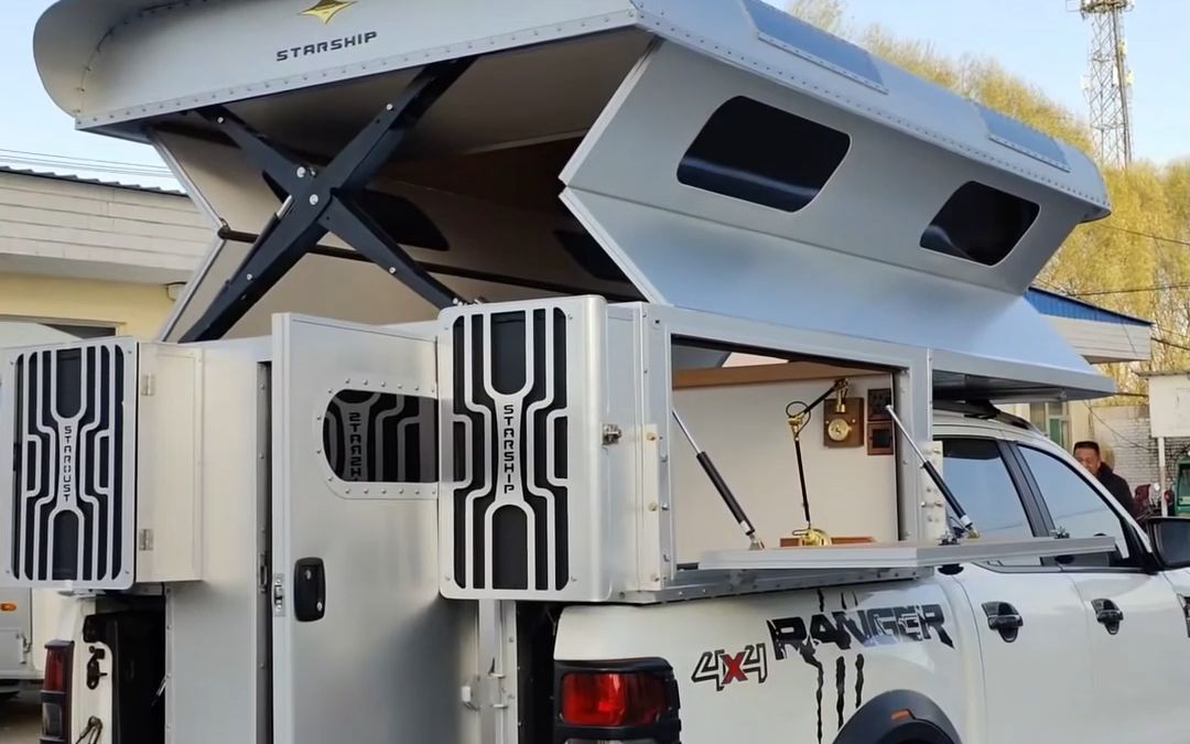 星舟房车 - 星尘硬升顶皮卡背驮房箱