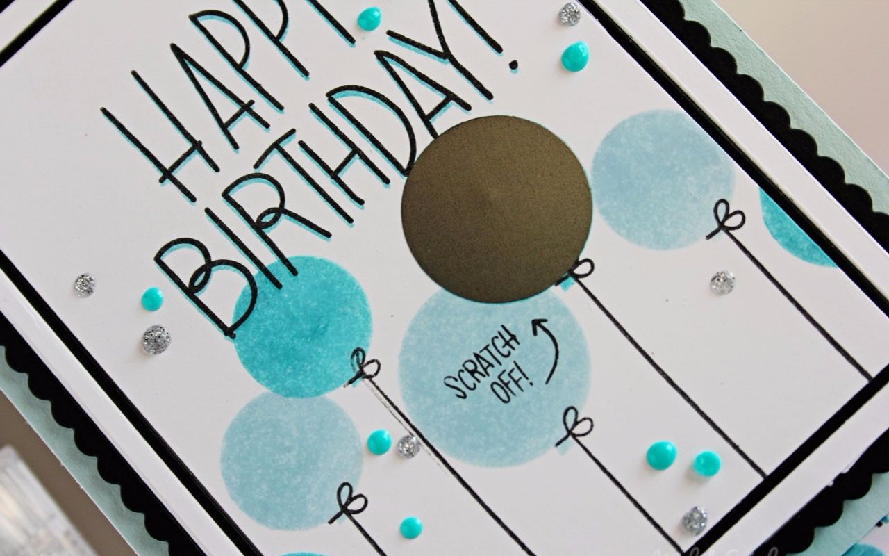 【卡片制作】生日刮刮卡Happy Birthday Scratch Off Card (Simon Says ...