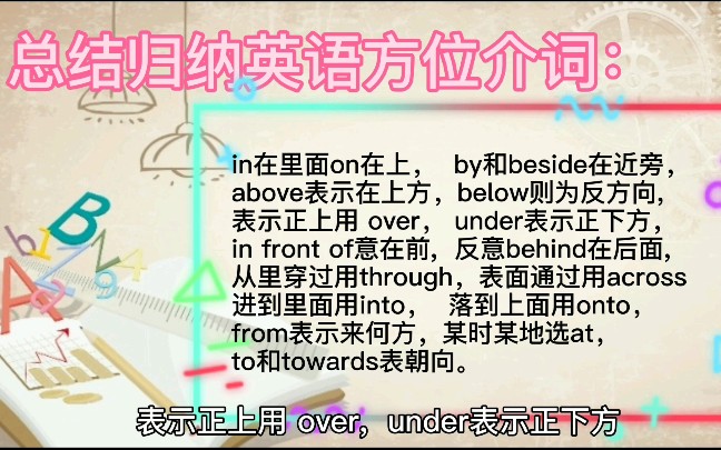 巧记英语方位介词:根据方位介词口诀做题再也不丢分!