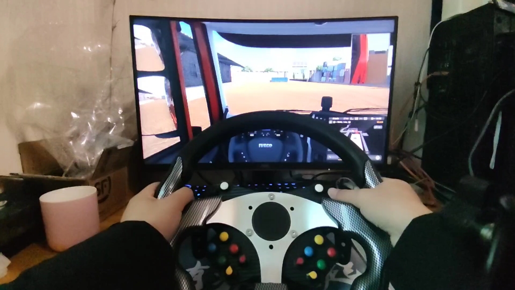 成都玩家 赛车模拟器多功能方向盘HUB 欧洲卡车模拟2实测 按键功能...