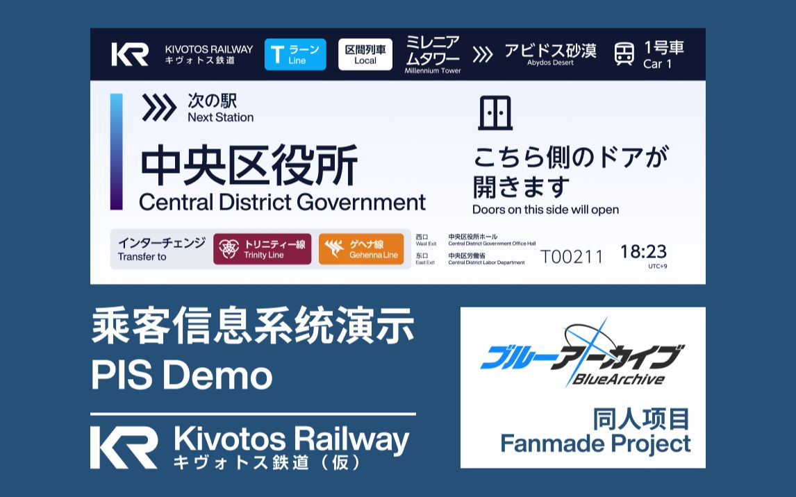 KR奇普托斯铁道(仮)乘客信息系统(PIS)演示 *蔚蓝档案同人项目*