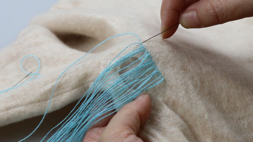腋下大破洞织补方法,细节教学无痕织补,适合不会补衣服的人