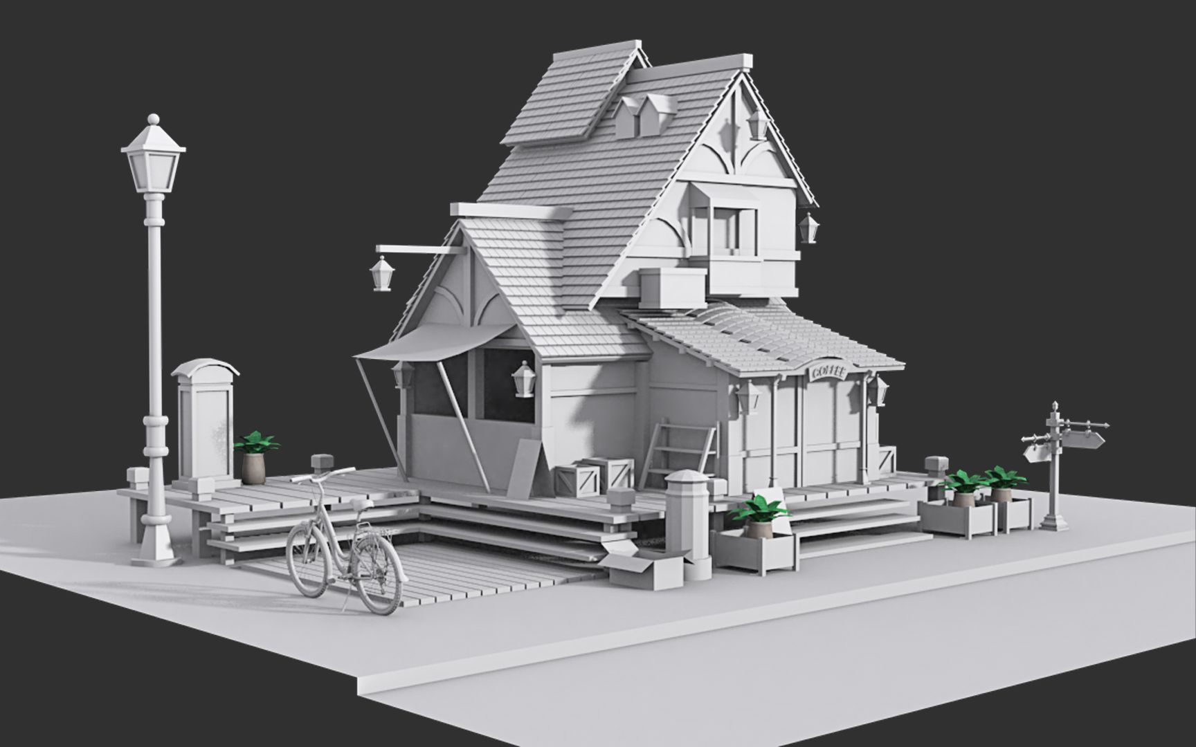 【3Dmax教程】零基础房子场景模型,超详细建模案例讲解,3Dmax场景...