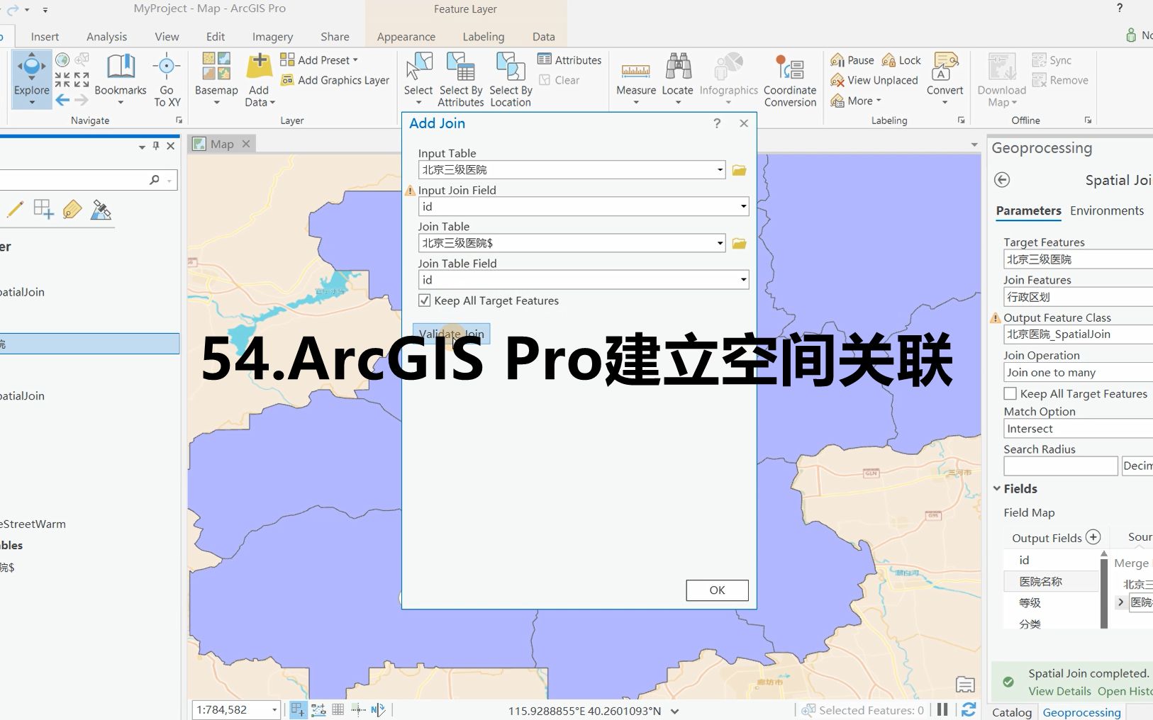 54.ArcGIS Pro建立空间关联