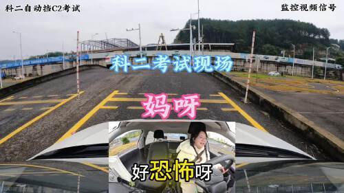 科目二学学那点事自动挡考试小妹妹自动挡科二考试中,自言自语,怎么...