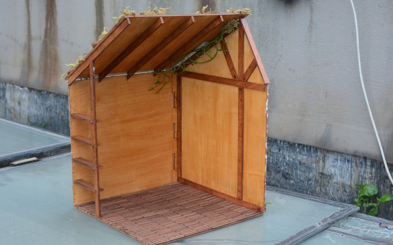 【微缩模型】迷你田园小木屋外框搭建适合娃用OB11和BJD有点大没...