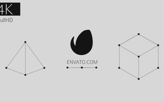 AE模板-点线形状变换三角形四边形特效的公司企业品牌商品店铺标志...