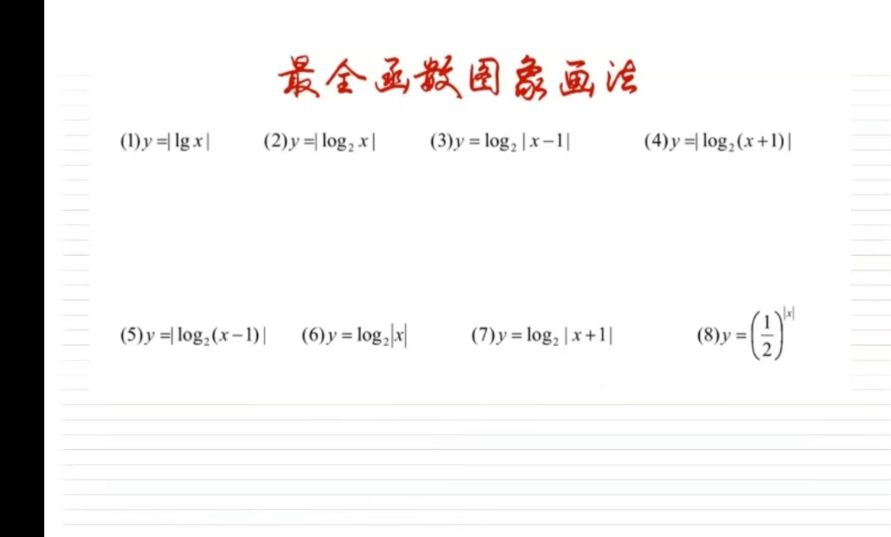 高中数学最全函数图像的画法