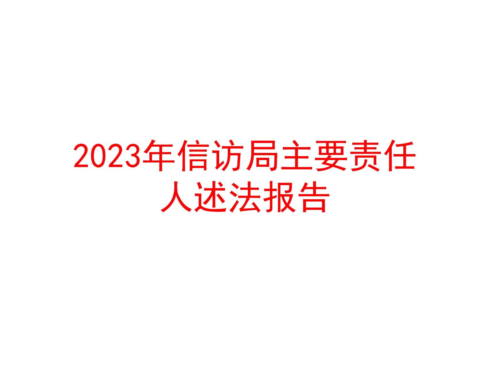2023年信访局主要责任人述法报告