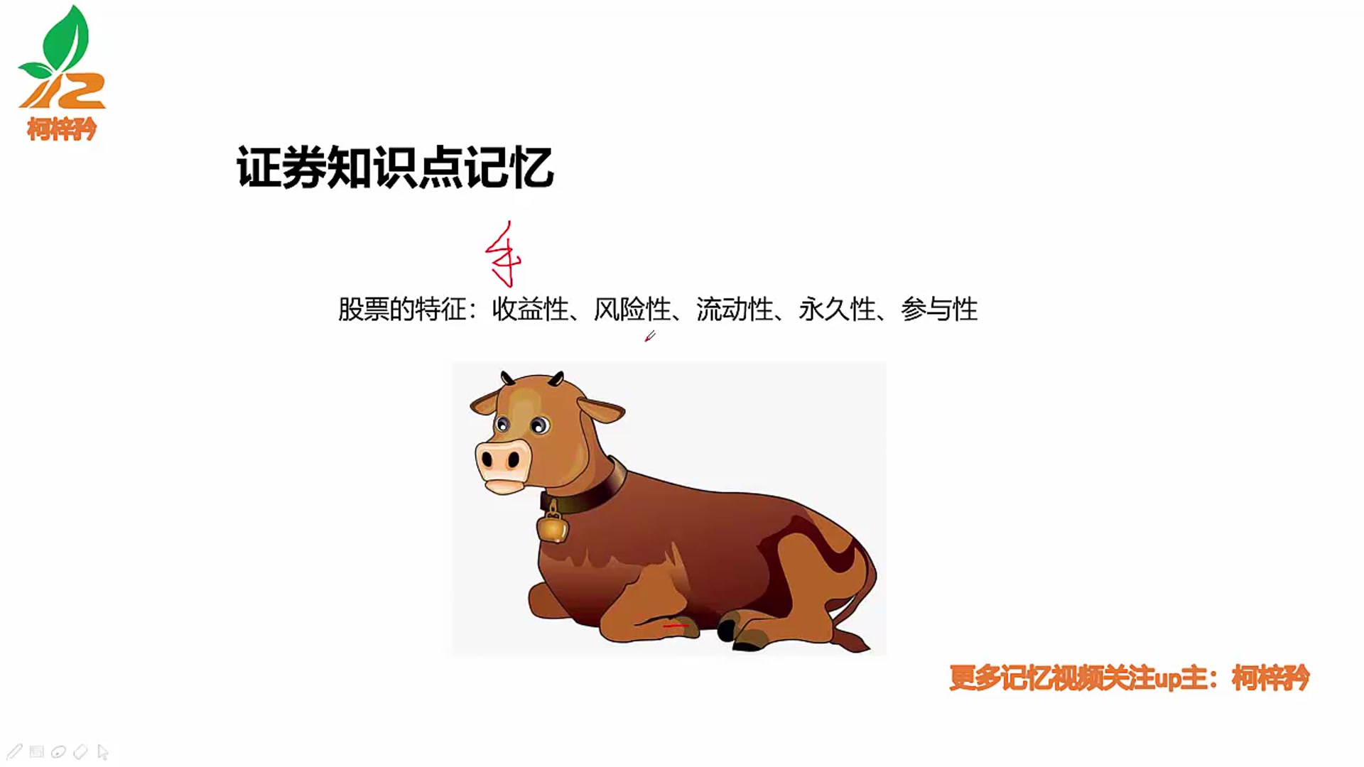 【记忆宫殿一分钟】股票的特征快速记忆