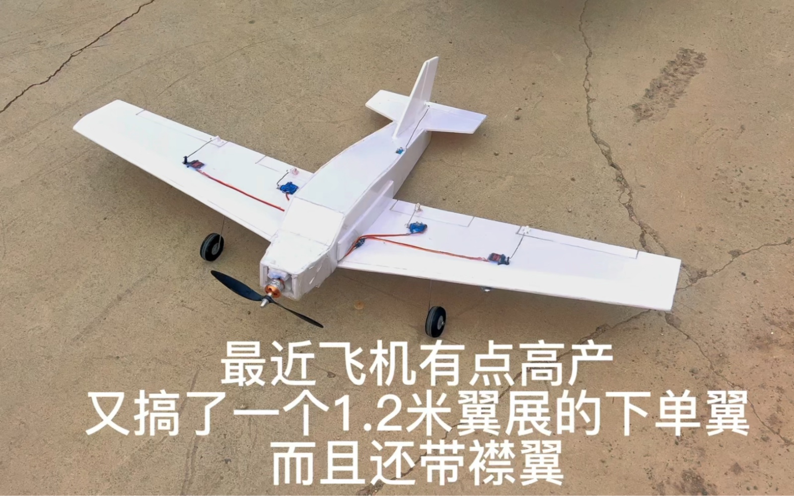 又搞了一个1.2米的下单翼,还开了襟翼,让起降更加有趣!