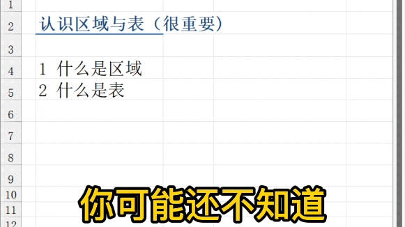 职场高校办公,Excel表与区域的区别