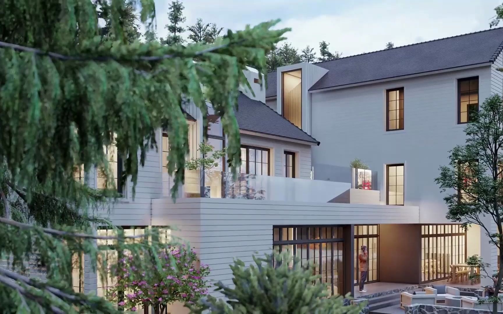 LUMION11 一座宜居欧式别墅外景动画