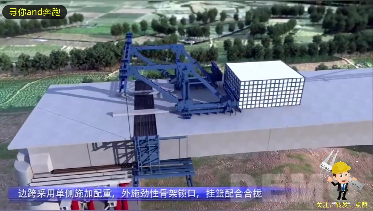 悬臂连续梁挂篮行走控制点,边跨,合龙段施工顺序动画,值得收藏