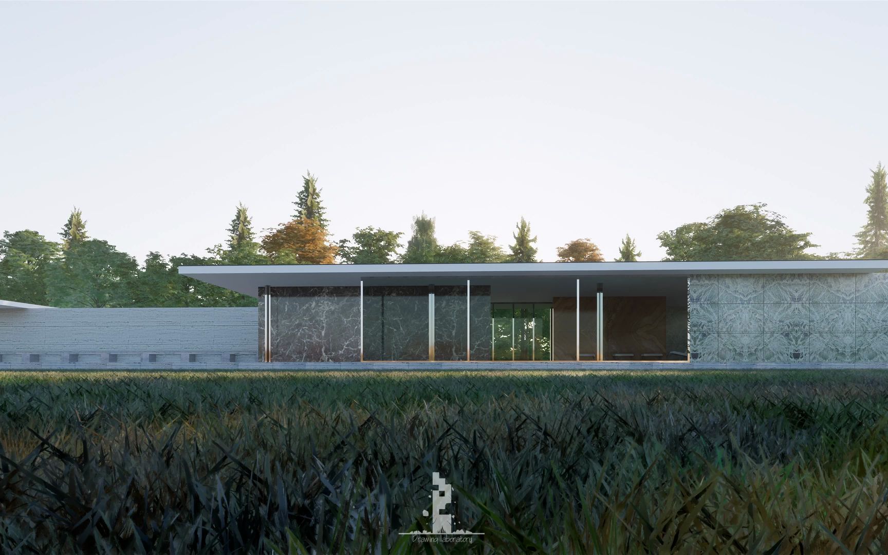 名作欣赏01——巴塞罗那德国馆(渲染器:ENSCAPE3.3)