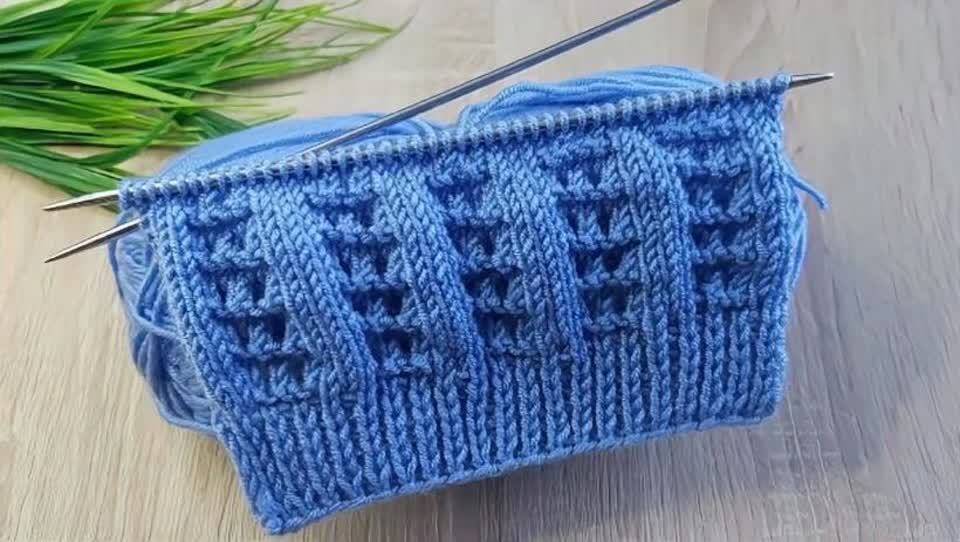 棒针编织漂亮的竖纹花样,简单易学,4分钟搞定