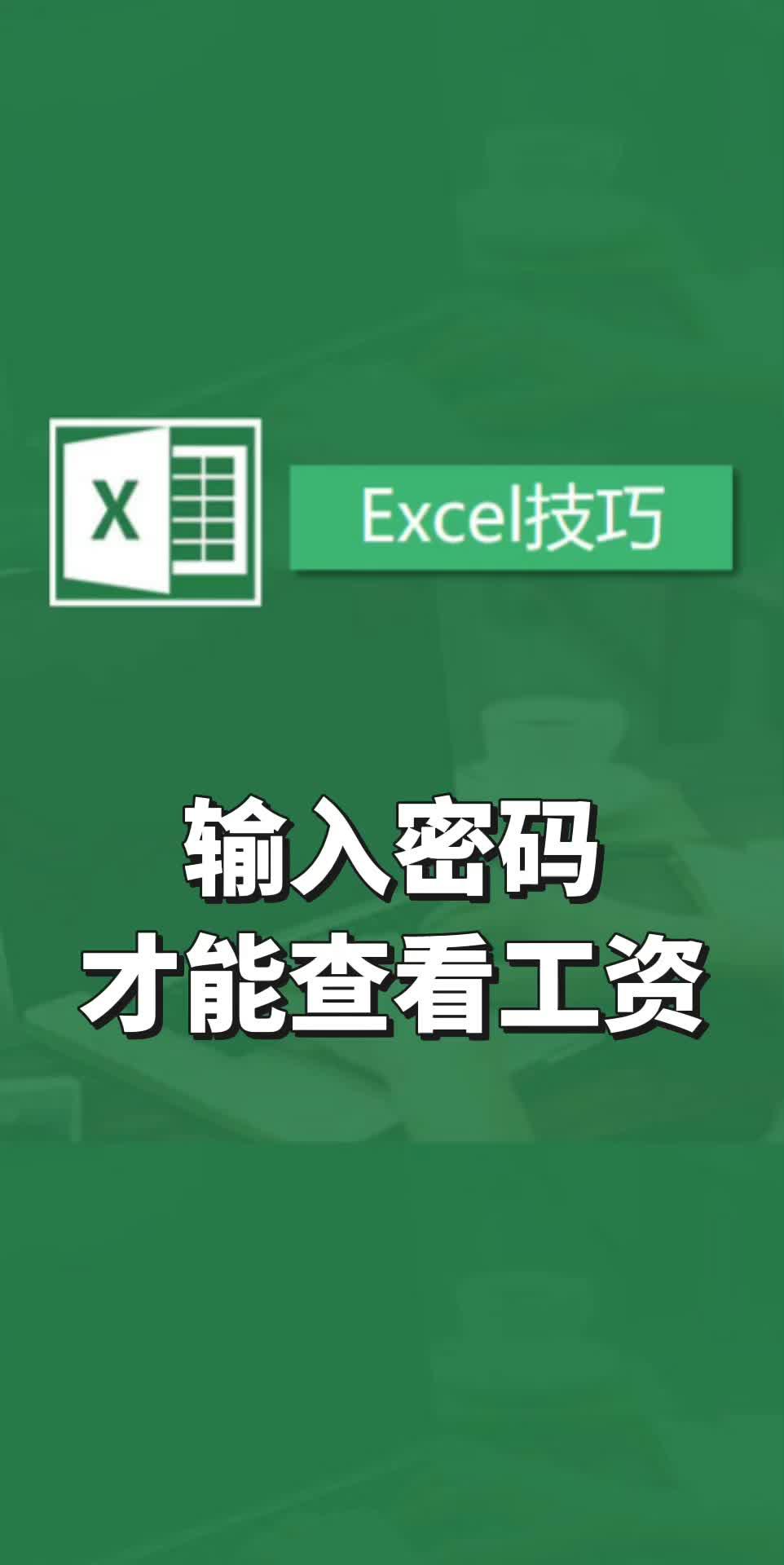 输入密码才可以查看工资#excel技巧 #办公技巧 #office办公技巧 #word ...