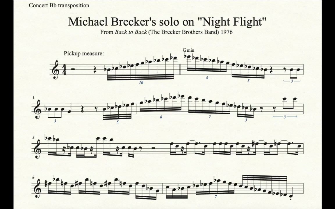 事不宜迟,快来学习!无敌神SOLO!Michael Brecker's solo on _Night ...