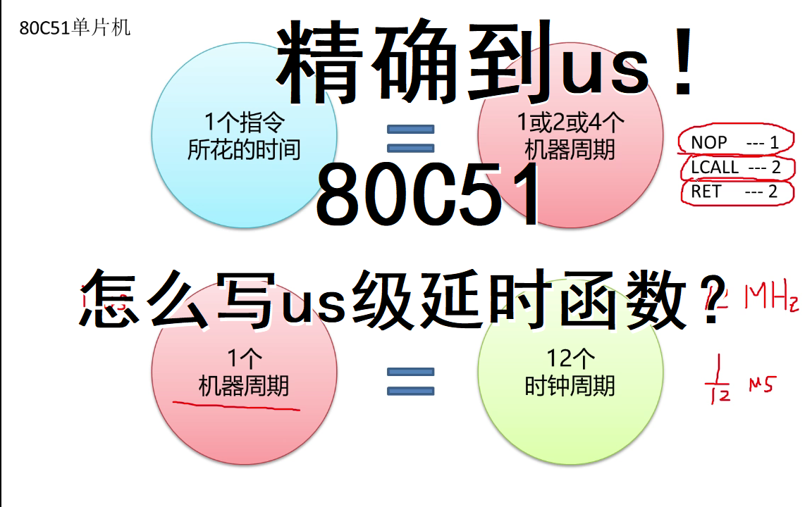 【教学】写一个80C51单片机精确到us的延时函数