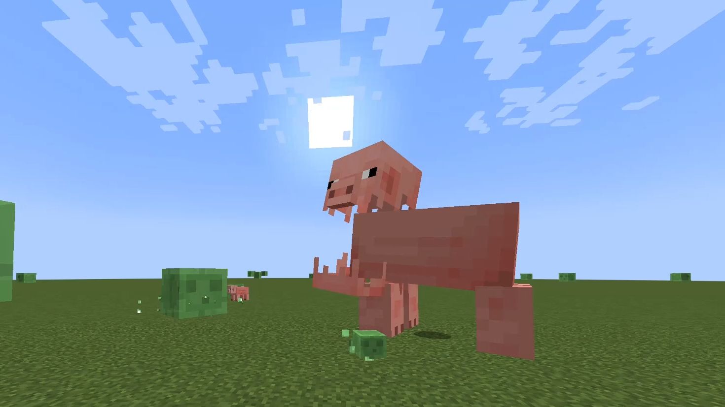 魔哒解说我的世界:小猪居然进化成哥斯拉 能释放超级死亡光线_我的...