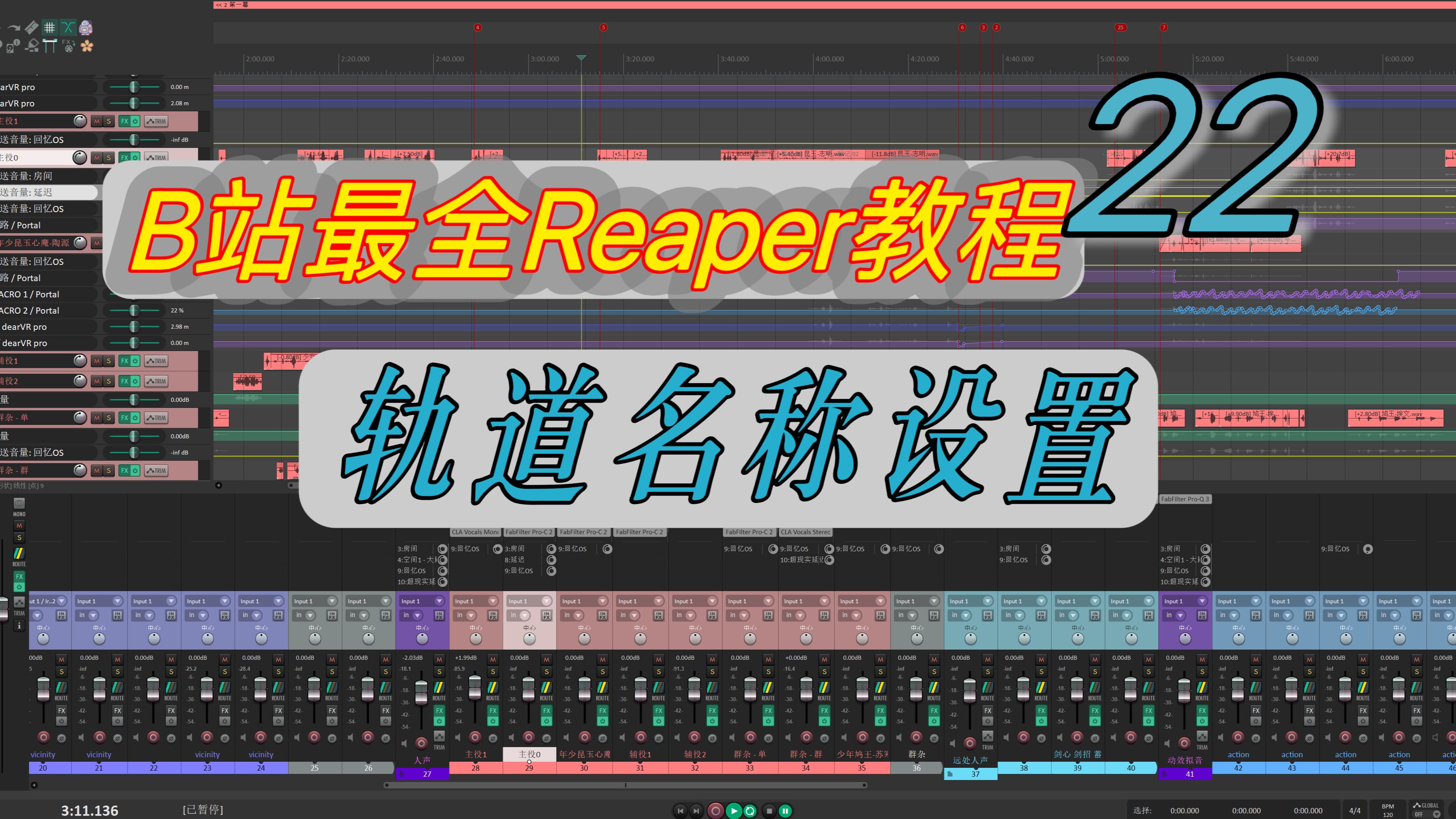 22.轨道名称设置,B站最全最详细的Reaper教程(合集),从零到精通!广播...