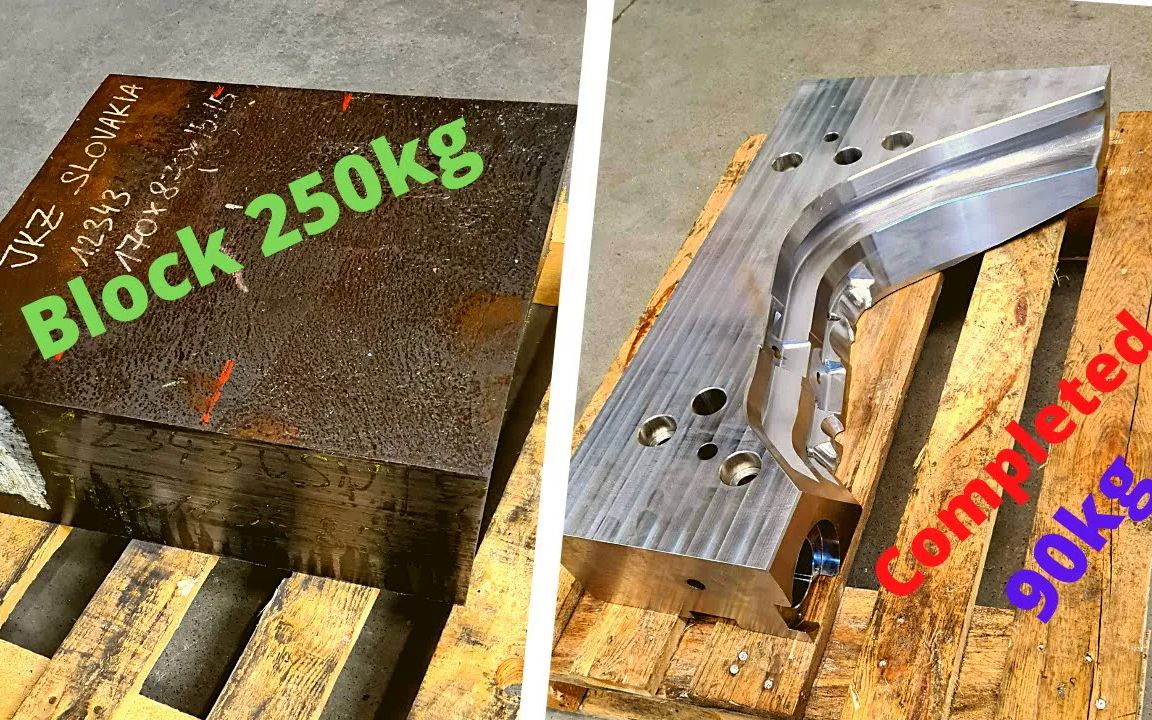 250KG的重型模具加工全过程!国外数控机床操作超解压【CNC】