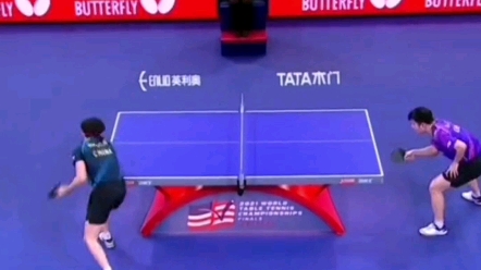 樊振东再现神仙球。休斯敦世乒赛男单比赛,樊振东对阵王楚钦,王楚钦...