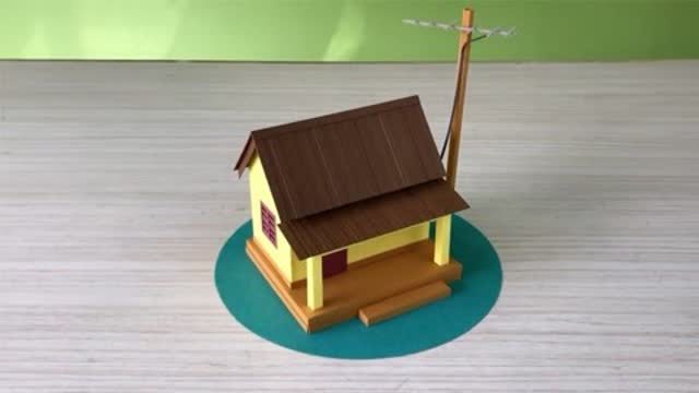 用纸板手工制作漂亮的小房子!