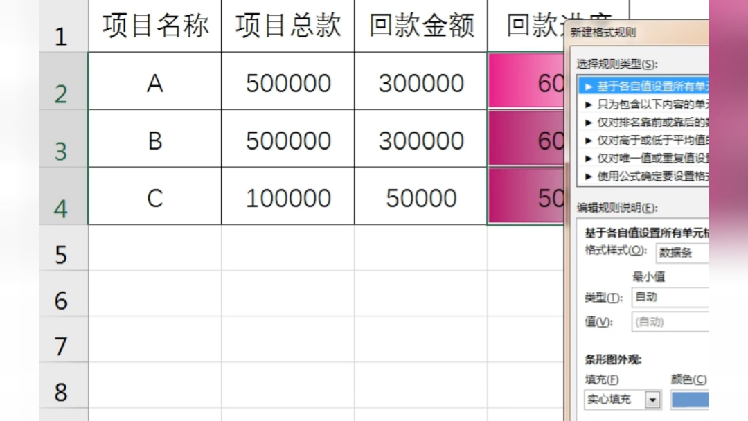 Excel为什么进度条不到100显示是满的