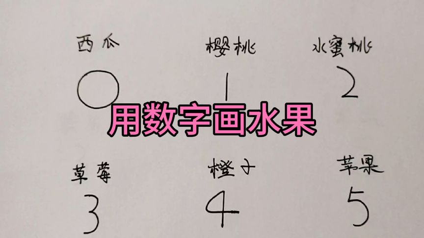用数字012345画不同水果,你也来试试吧～