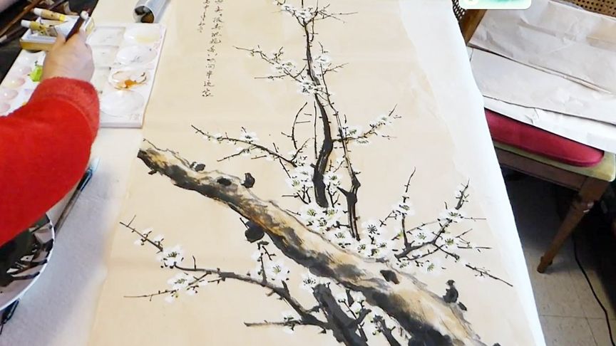 中国画梅花画法视频教程
