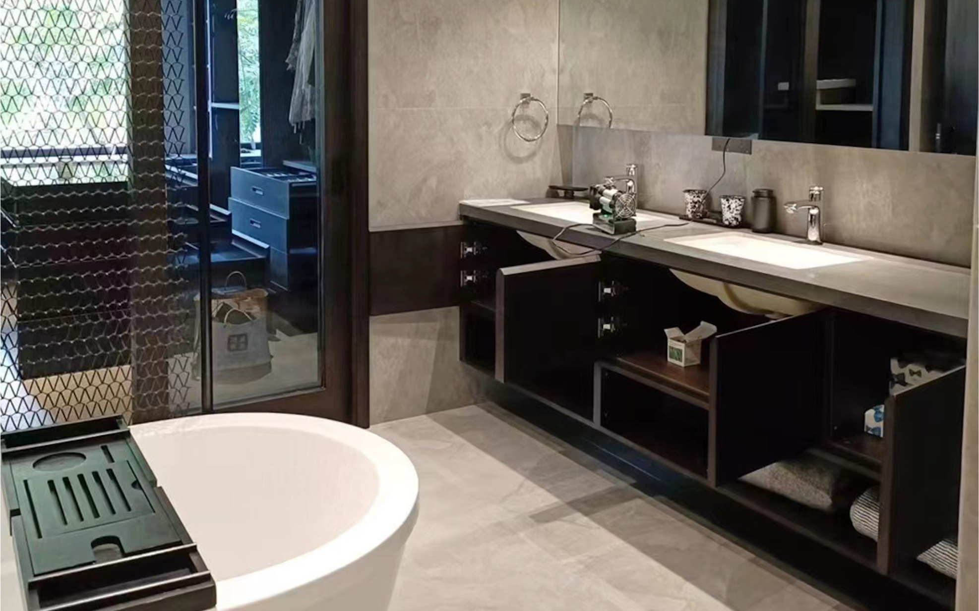 600×1200柔抛灰瓷砖奶油色柔光实铺效果客餐厅卫生间防滑墙地砖...