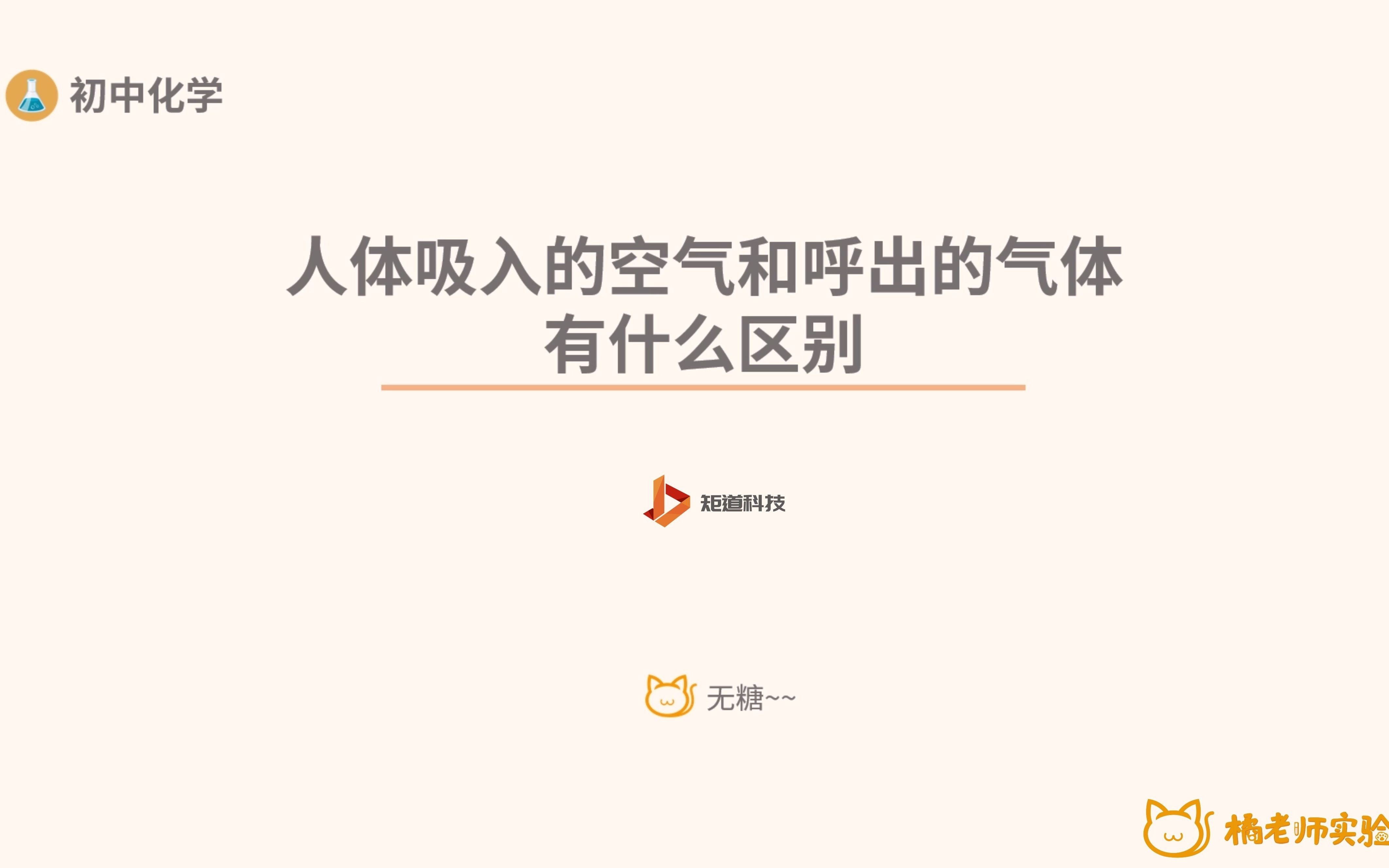 【橘老师实验室】人体吸入的空气和呼出的气体有什么区别