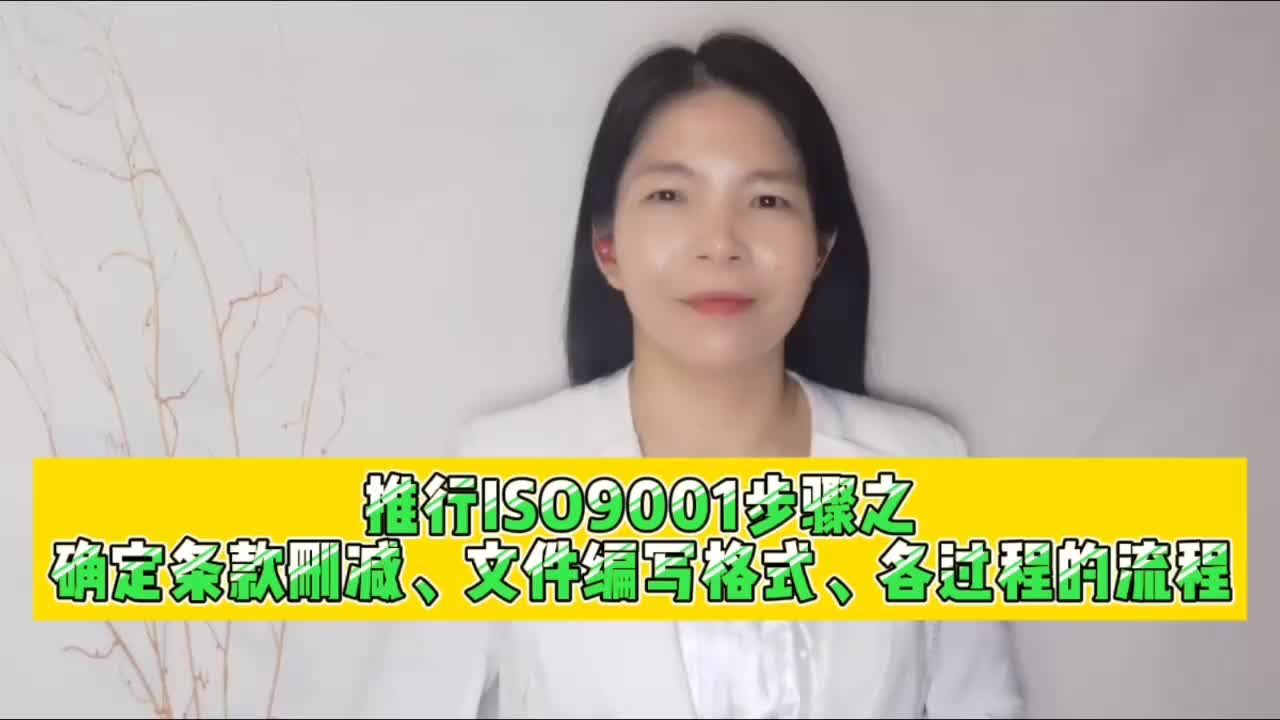 推行ISO9001步骤之确定条款删减、文件编写格式、各过程的流程