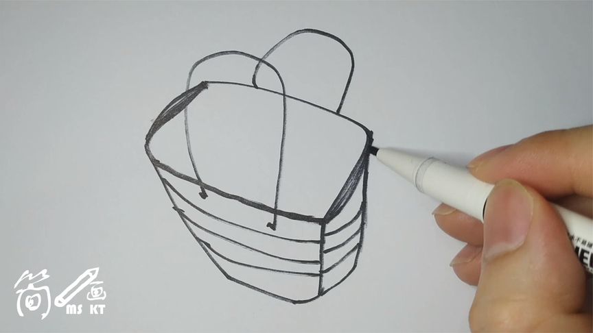 简笔画:教你画个(菜篮子)