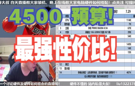 电脑配置推荐!4500预算,要求 打游戏,I5 12490F+1660SUPER显卡,...