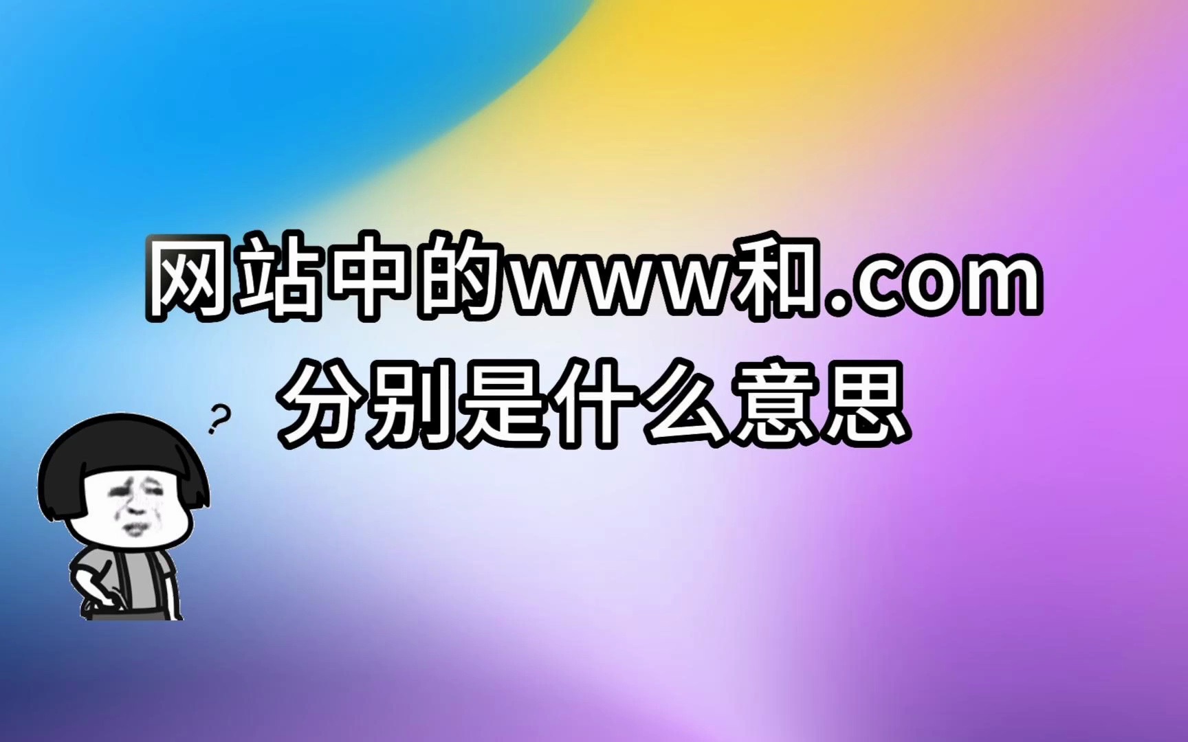网站中的www,和域名后缀老大.COM,分别代表什么意思?