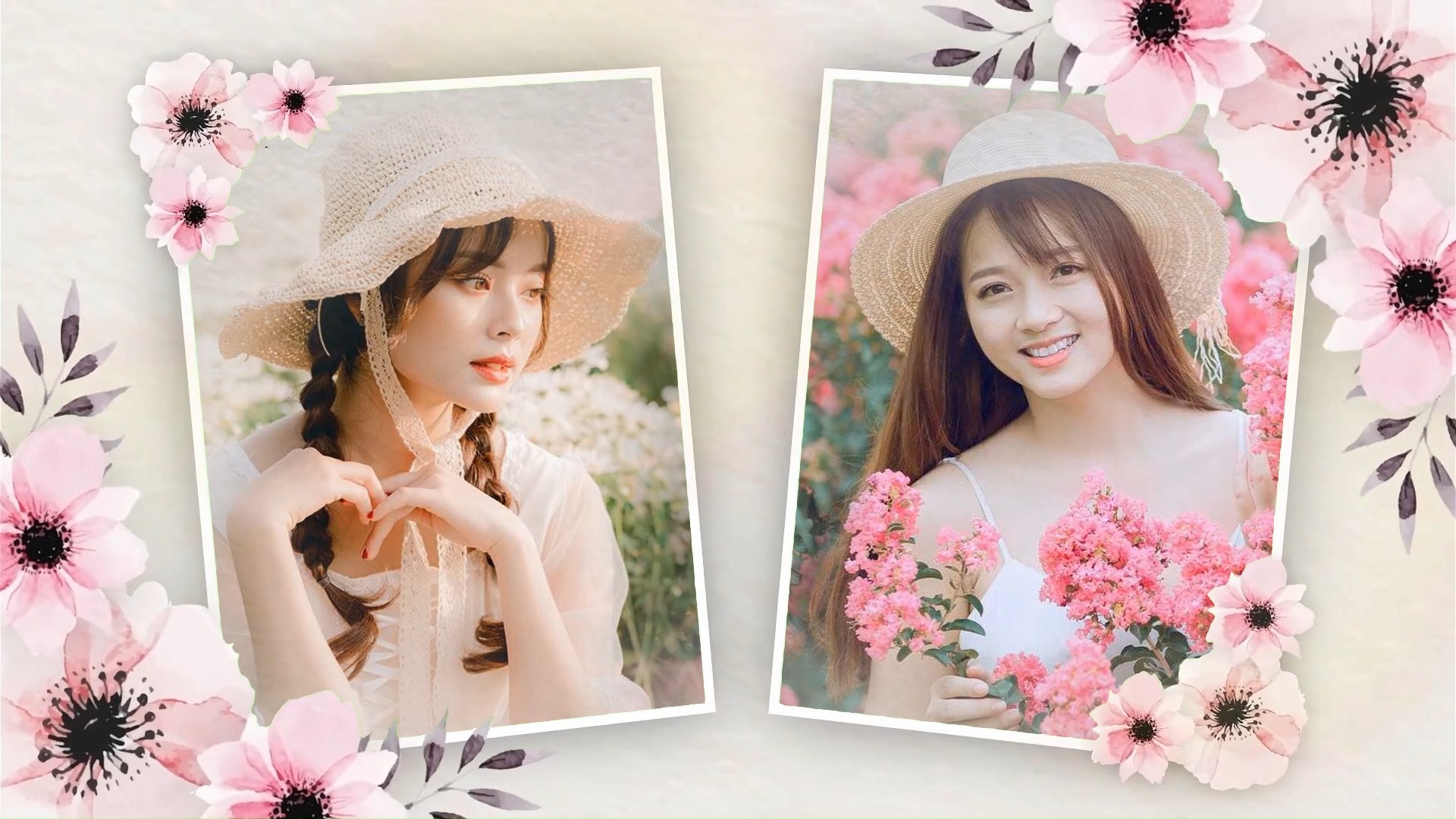 高洁清雅的梨花图文相册模板样片