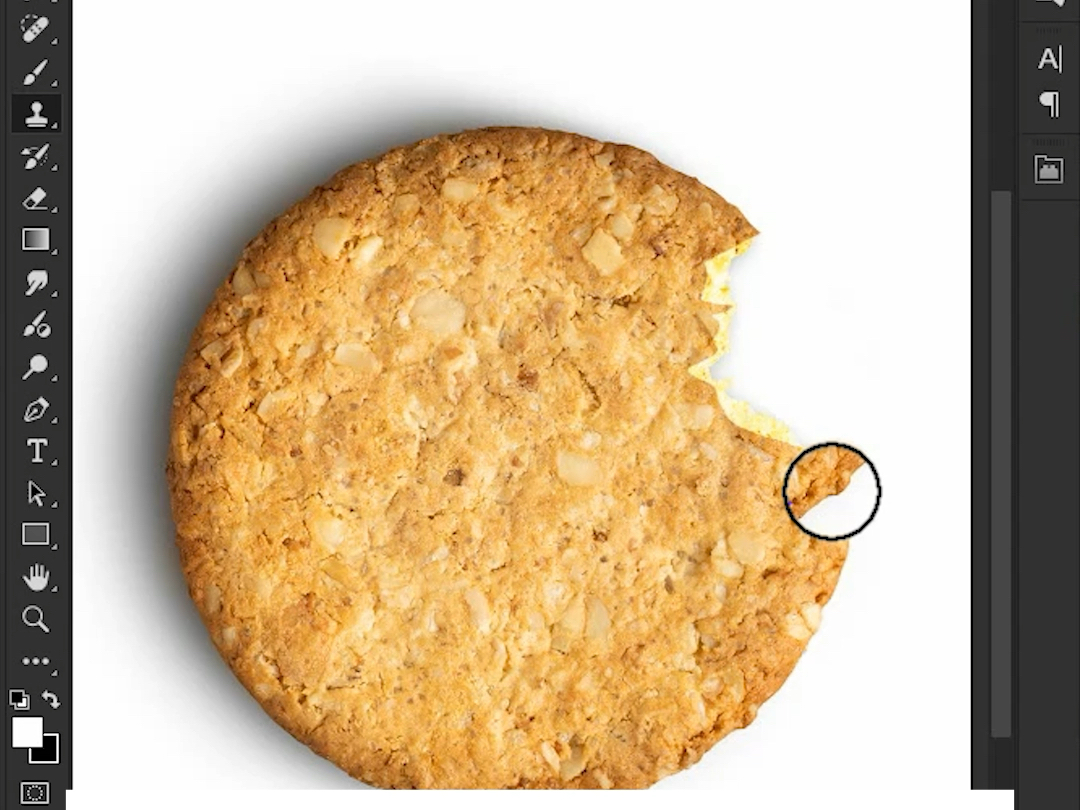 ps的仿制图章来修复圆角缺失物体。