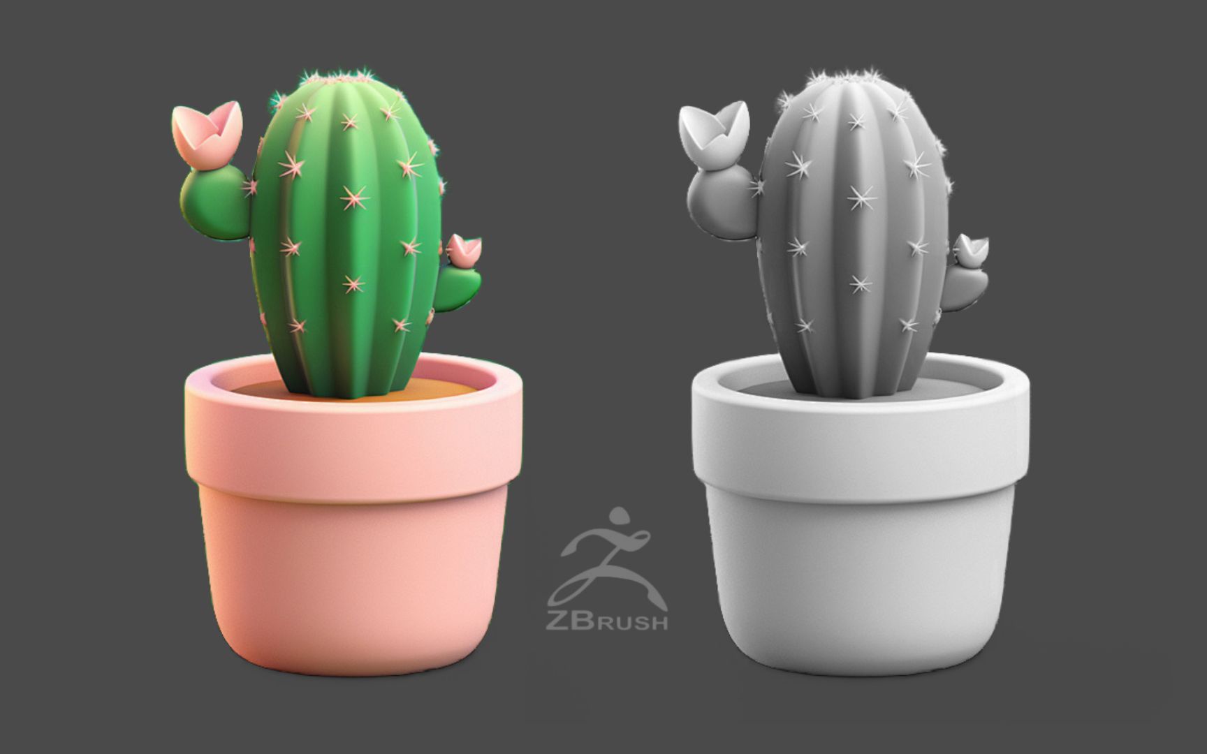 【zbrush手办建模】20分钟建模一个价值198的手办外包(仙人球),ZB...